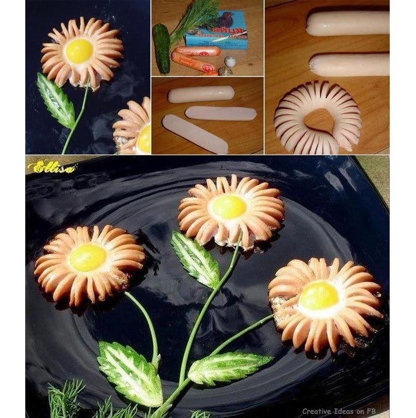 Creative Recipes Collection!: Hot Dog Egg Daisy Breakfast