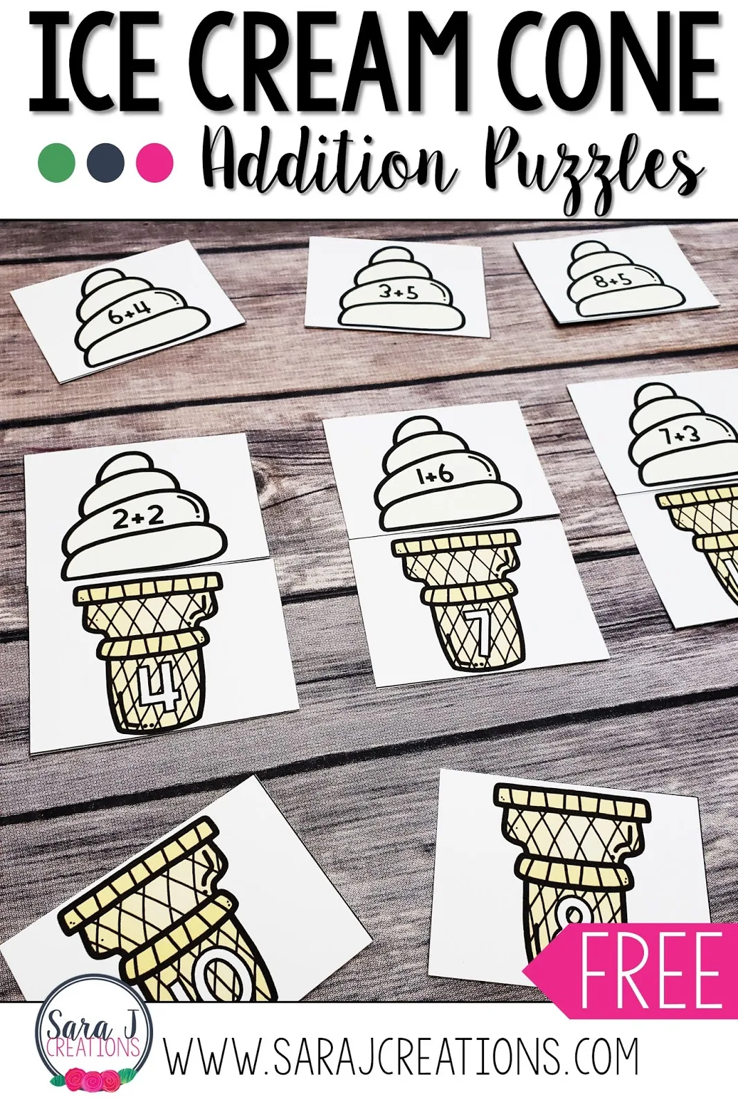 Ice Cream Addition Puzzles | Sara J Creations
