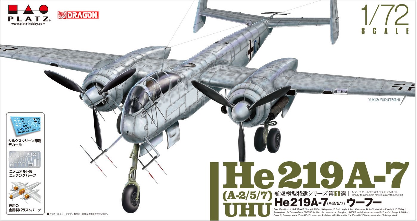 Platz Heinkel He 219 ex Dragon UHU july Release 1 72 aircraft platz-heinkel-he-219-ex-dragon-uhu-july-release-1-72-aircraft