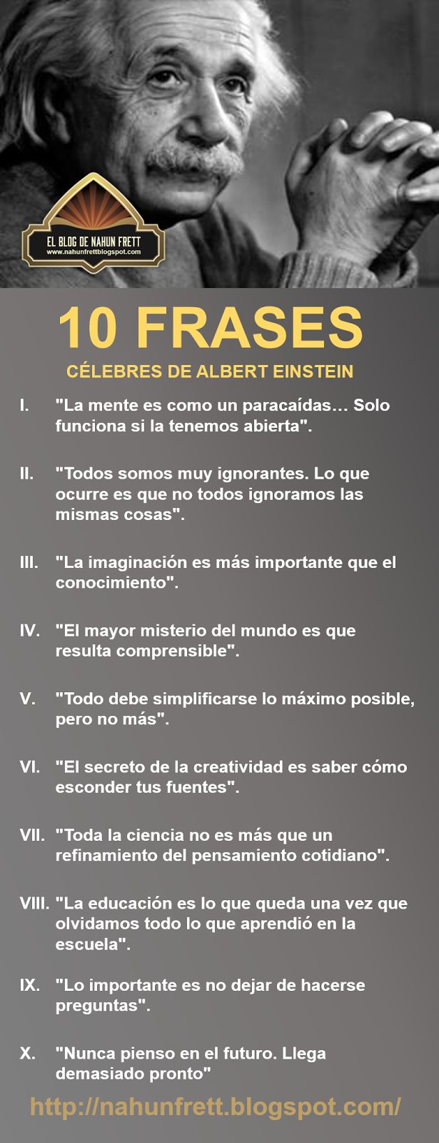 Nahun Frett: 10 Frases célebres de Albert Einstein