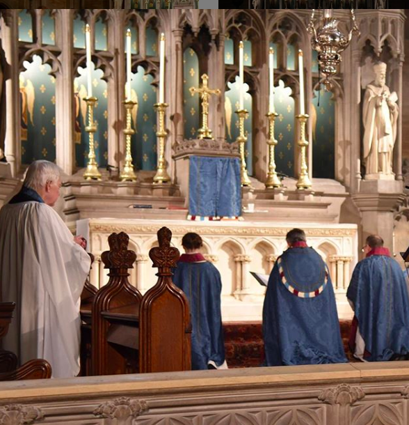 Blue for Advent, an Anglican tradition.