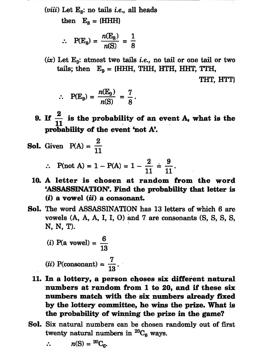 Probability class 11 math - Studypur