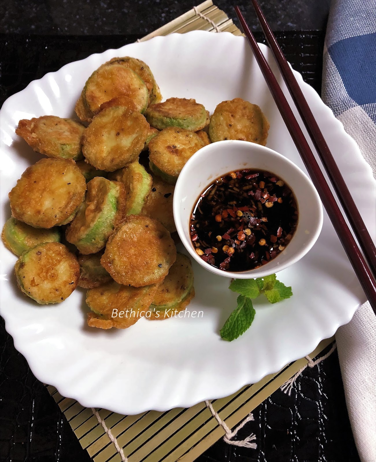 Bethica's Kitchen Flavours: Hobak Jeon (Zucchini Fritters - Korean Style)