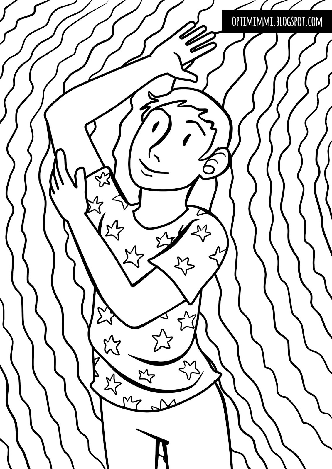 26 Stretch (Inktober 2018, a coloring page) / 26 Venyttely (Inktober ...