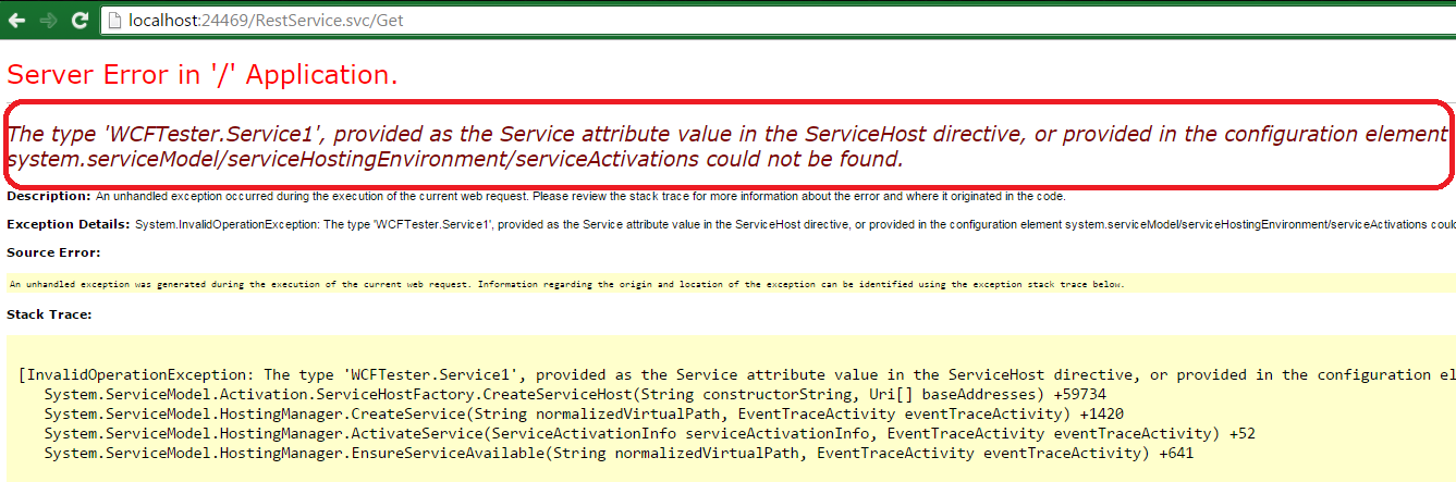 The Aspnet Mvc Club Wcf Error Solved Service Attribute Value Could Not Be Found In