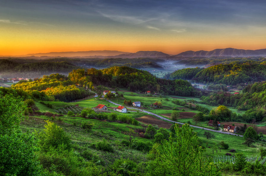 Banco de Imágenes Gratis: Panorámica de las colinas verdes en Croacia