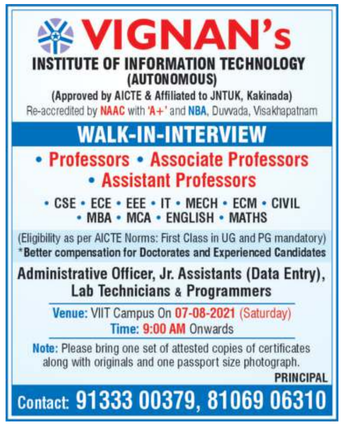 Vignan's Institute of Information Technology, Visakhapatnam, Andhra ...