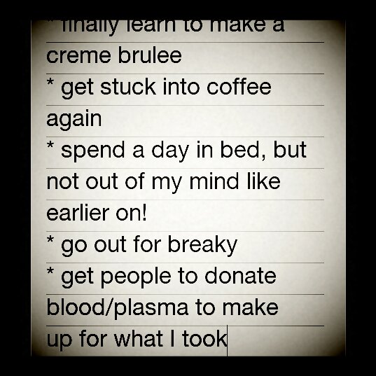 The Recovery Bucket List: First and Foremost: The List