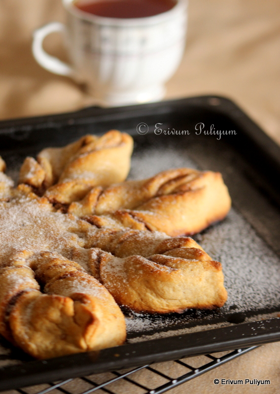 Erivum Puliyum: Cinnamon Pull Apart Wheat Bread | Star- Shaped Cinnamon ...