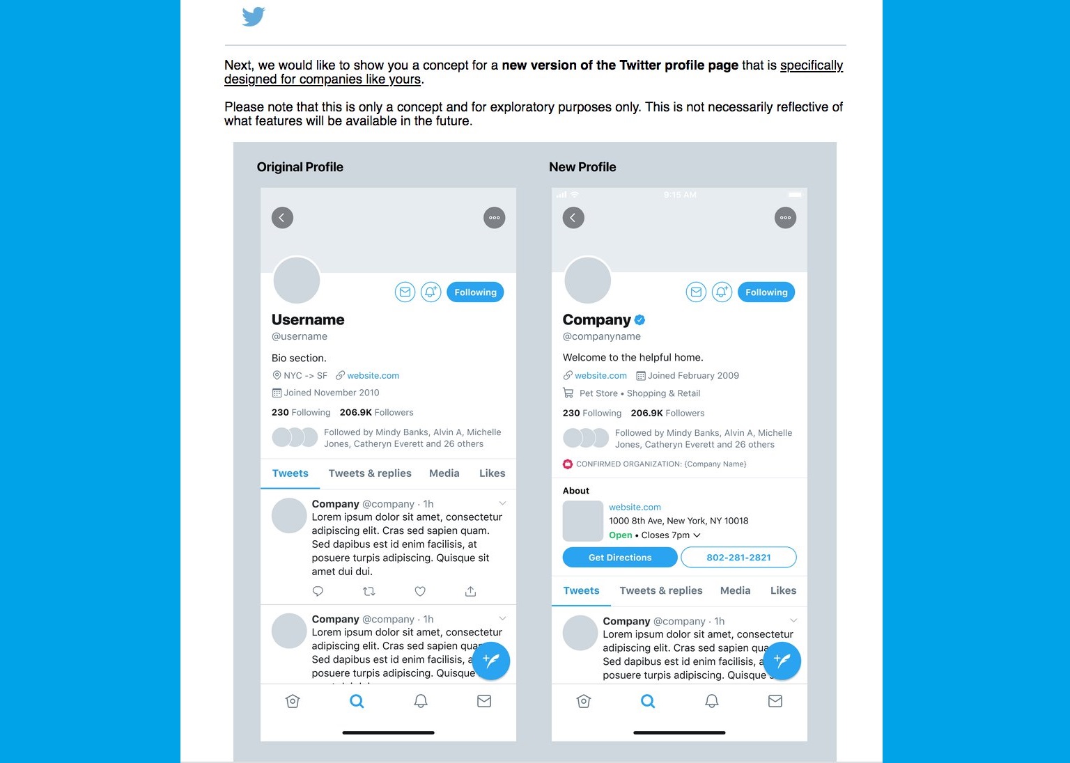 Twitter previews potential new business account options after asking ...