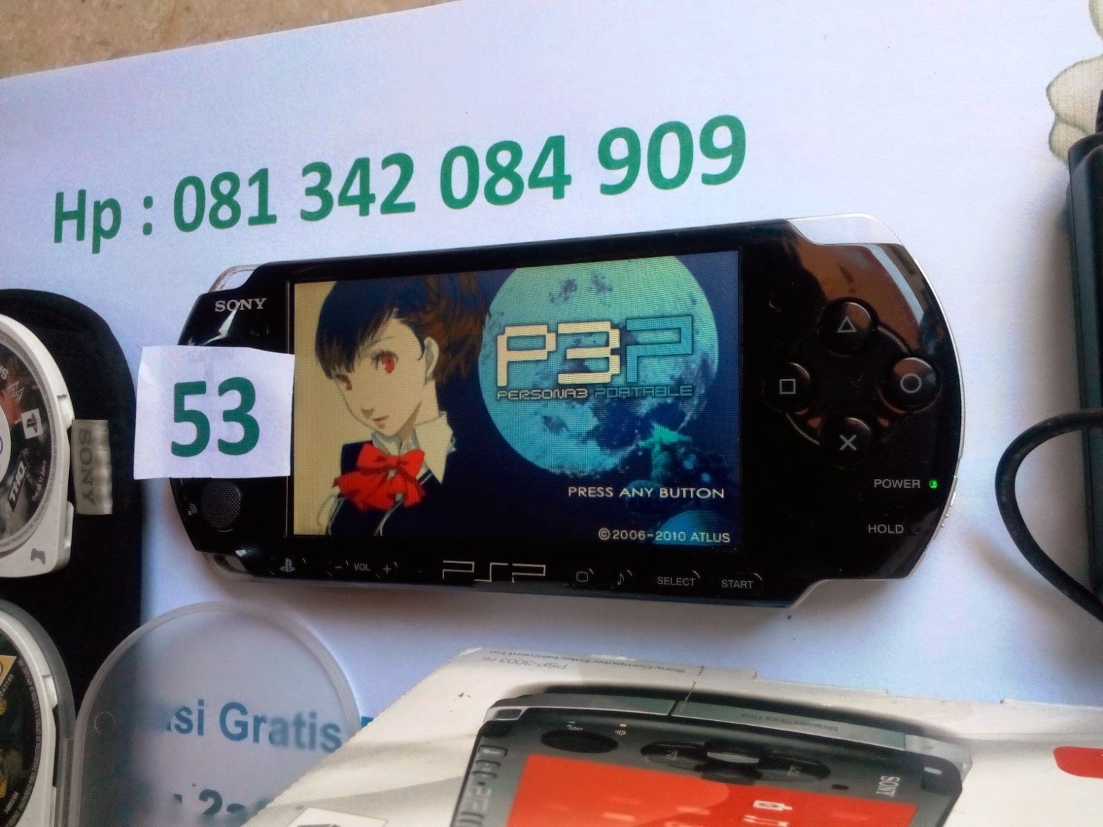 #53 PSP 3003 Black Persona 3 Memory 16 Gb + 2 UMD Sony - Obral PSP Second
