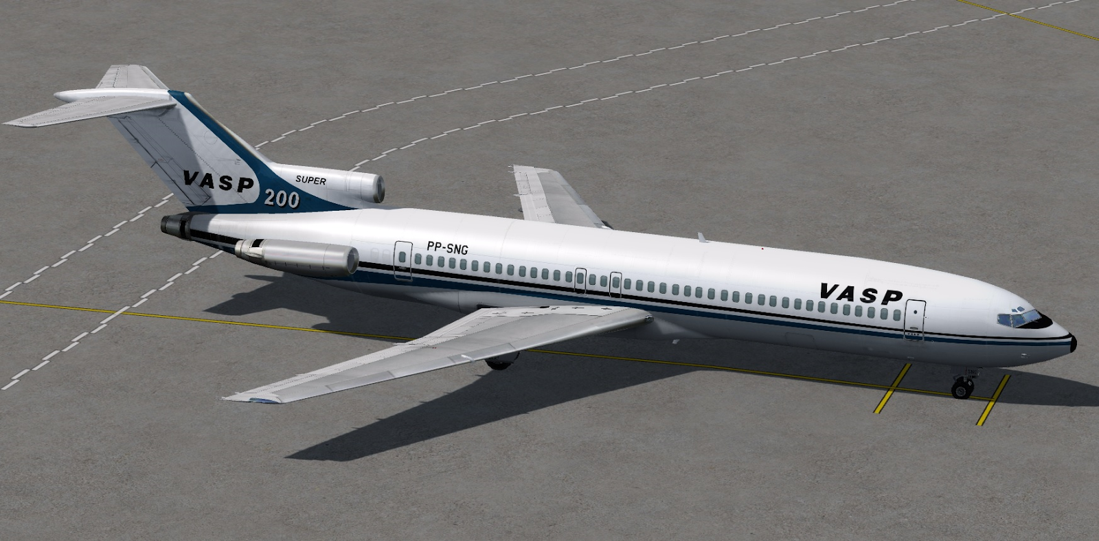 FSTexturas: [FSX/P3D]Captain Sim 727-200 VASP PP-SNG