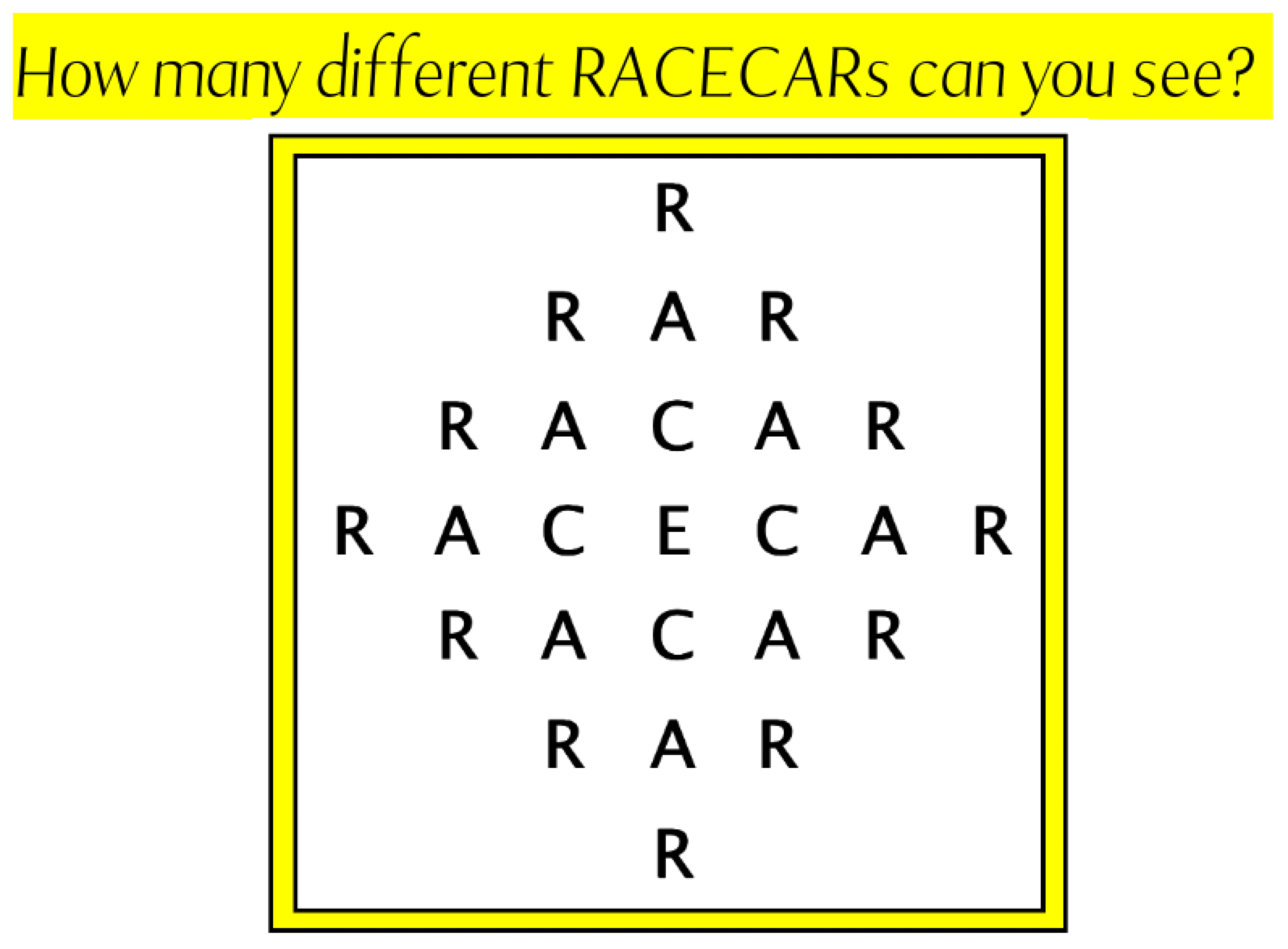 Puzzles and Figures: Race Car Puzzle