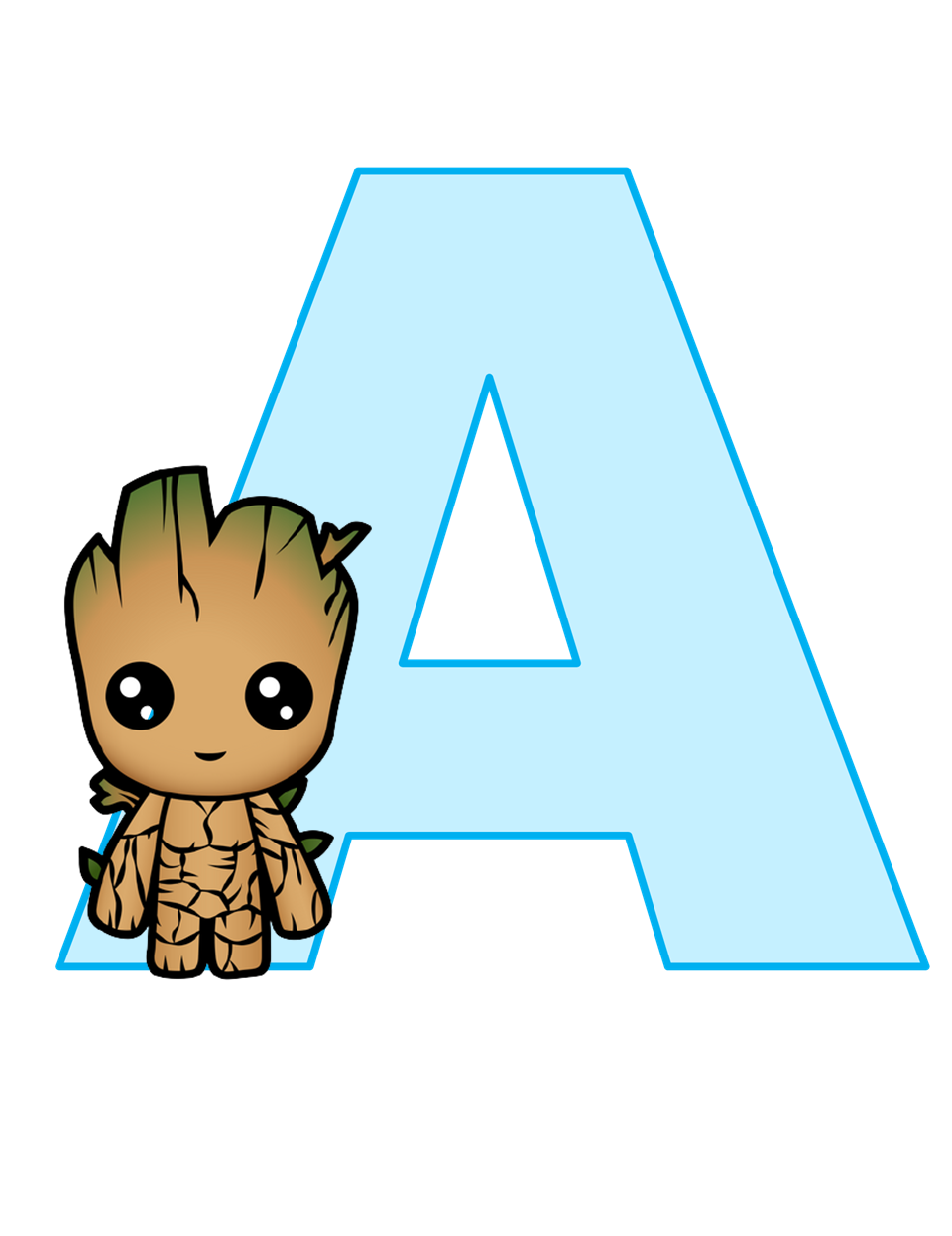 Kits imprimibles gratis : Abecedario baby groot