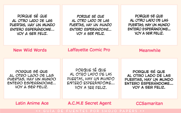 [Pack] Fuentes para Edición de Mangas | Shojo Papers