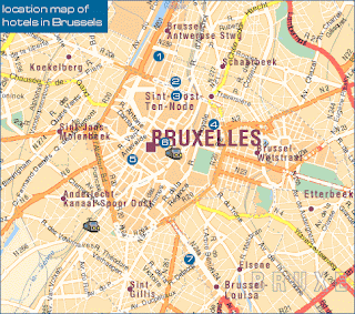 Map of Brussels, Belgium