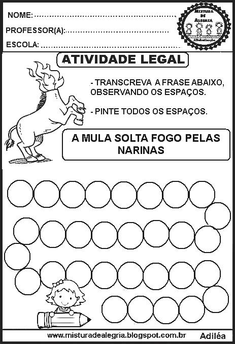 ATIVIDADES PARA ALFABETIZAÇÃO - SEGMENTAÇÃO DE PALAVRAS - Mistura de ...