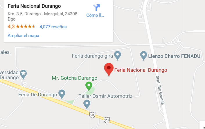 FENADU Ubicacion y Como Llegar | Feria Nacional Durango FENADU ...