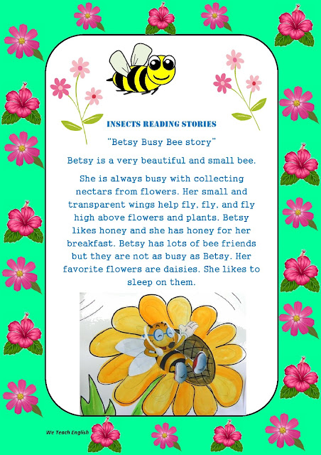We teach English: Insects Reading Stories