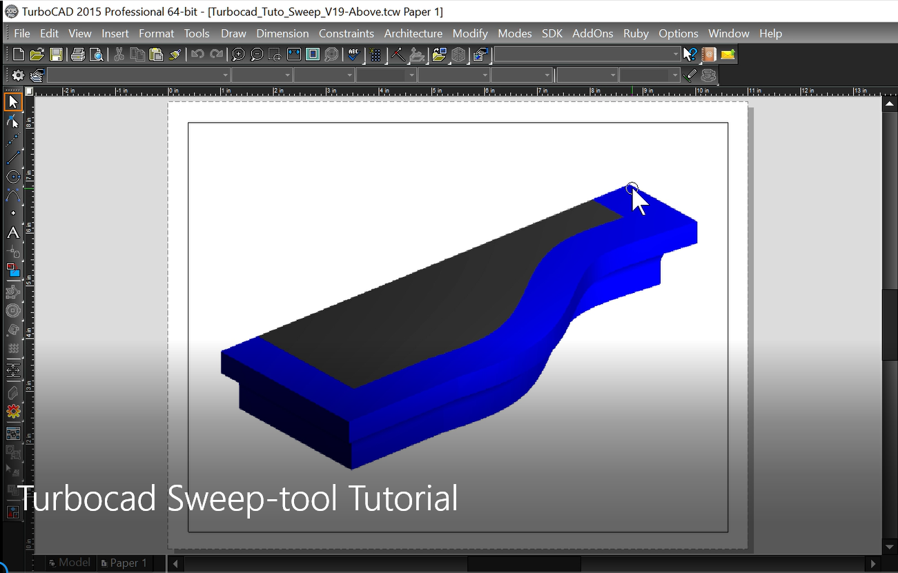 TurboCAD, le coffre à outils CAO - The CAD toolbox: Turbocad Sweep tool ...