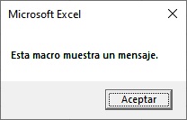 Programación de Macros en Excel: Función MsgBox
