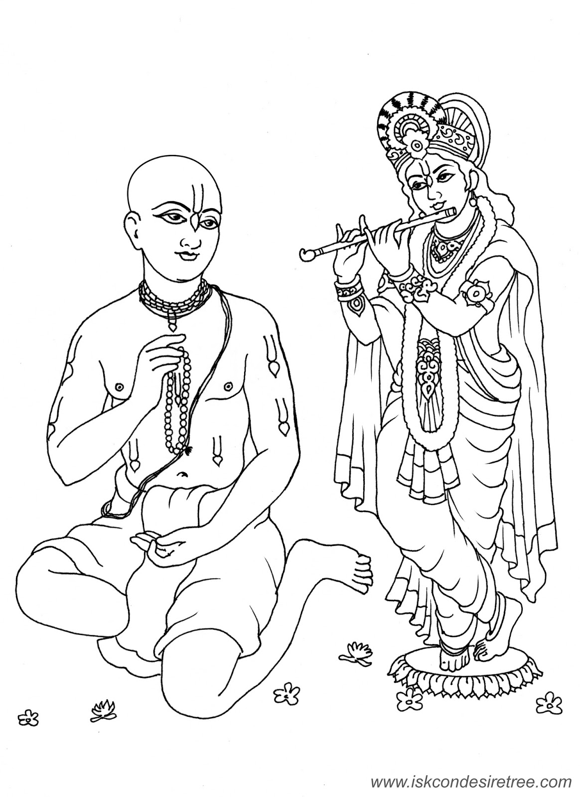 Bhagavat Chintan Das (Bhikaji): Sri Chaitanya Mahaprabhu Line Drawing