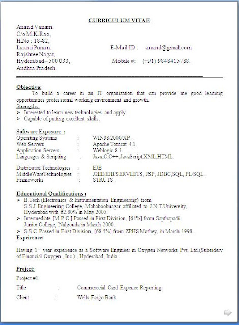 australian cv format free download