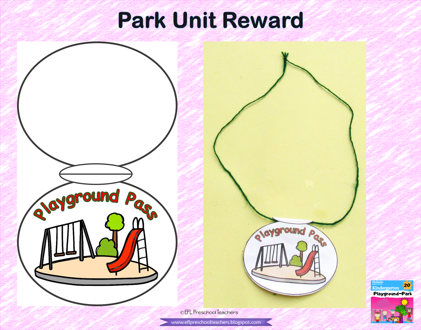 ESL/EFL Preschool Teachers: Park or playground printable book, craft ...