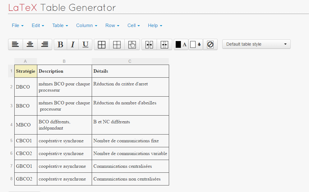 Tableaux LaTex, HTML, .. Ecrire tout le code ? Non merci ! ~ #SMABLOGG