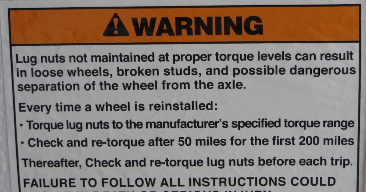 RV Tire Safety: Lug nut torque. A critical SAFETY item.
