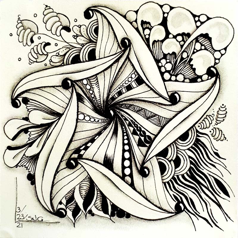 100 Days of Zentangle; 7F5R; Refreshers; Fragments; New Tangle ...