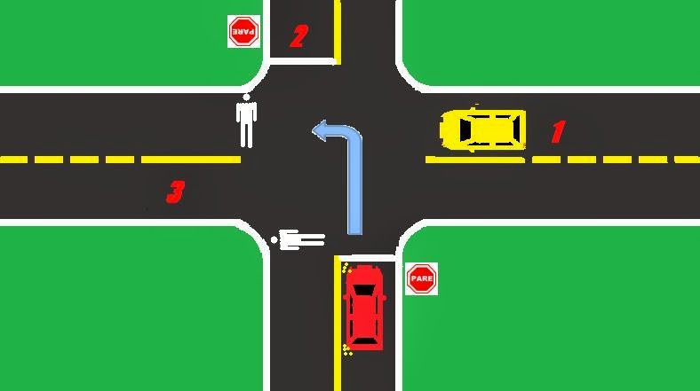 Conversão à esquerda. | Eu estou dirigindo.