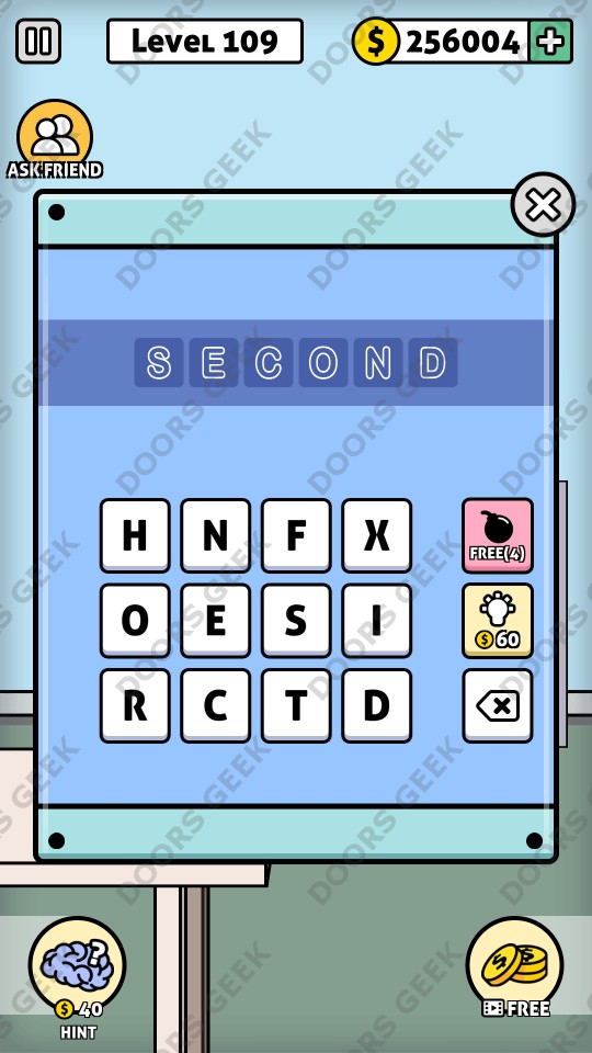 Escape Room: Mystery Word Level 109 Answer ~ Doors Geek