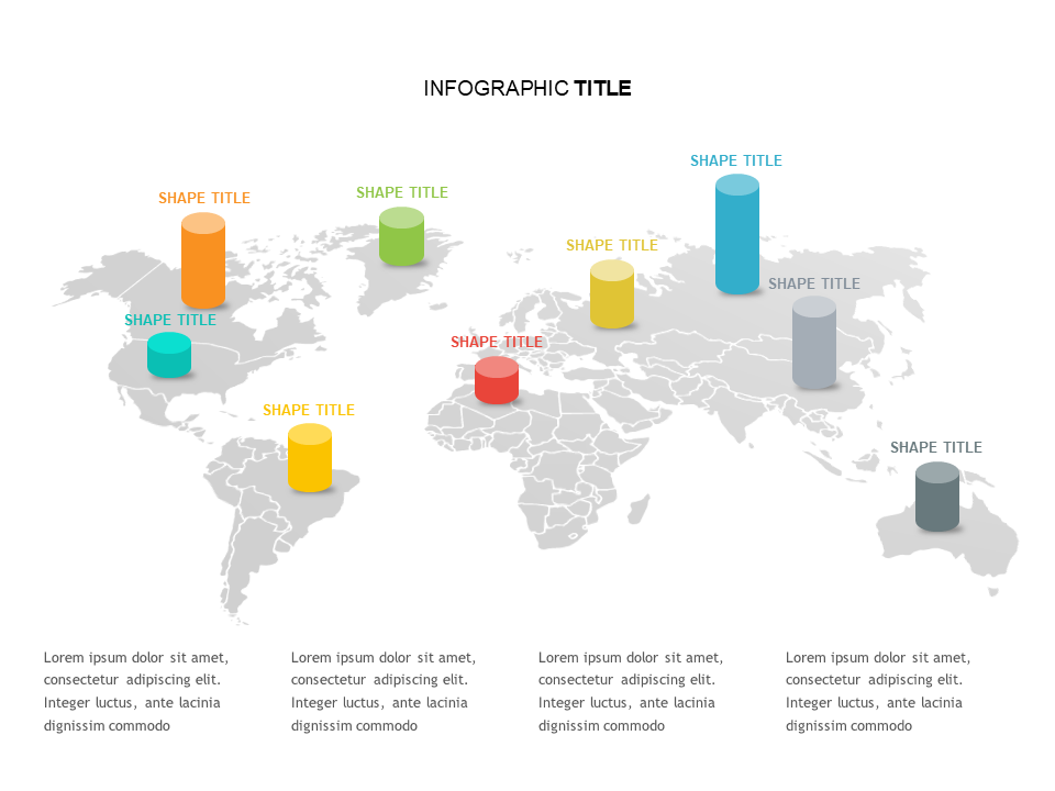 World Bar Graph Proportion PowerPoint Template - PowerPoint Free