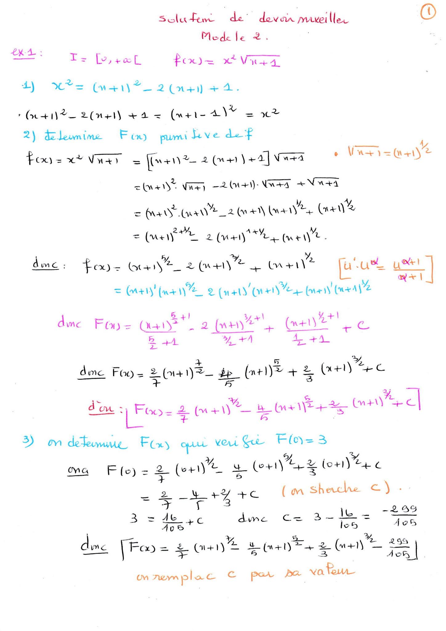 touill.com: Mathématiques 2ème BAC Sciences Physiques BIOF devoir n° 2 ...