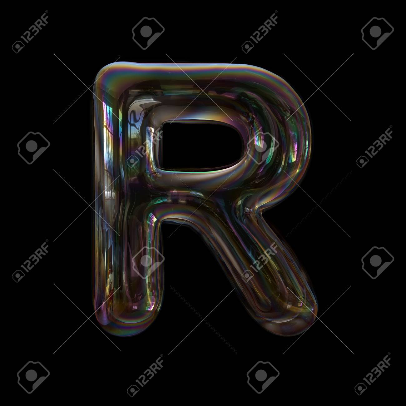 3D Bubble Letter R - Formal Letters
