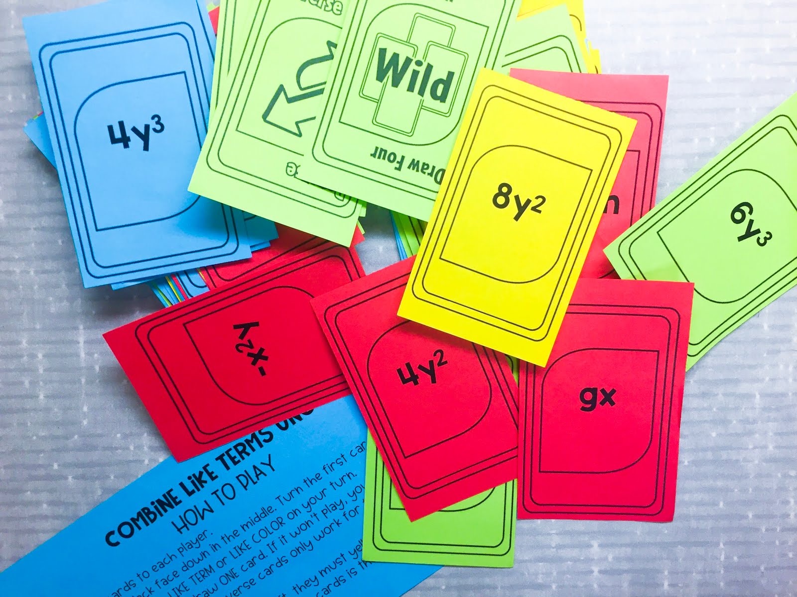 Combining Like Terms UNO Card Game | No. 2 Pencils