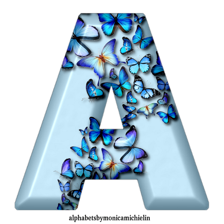 M. Michielin Alphabets: BLUE BUTTERFLIES ALPHABET PNG, NUMBERS PNG ...
