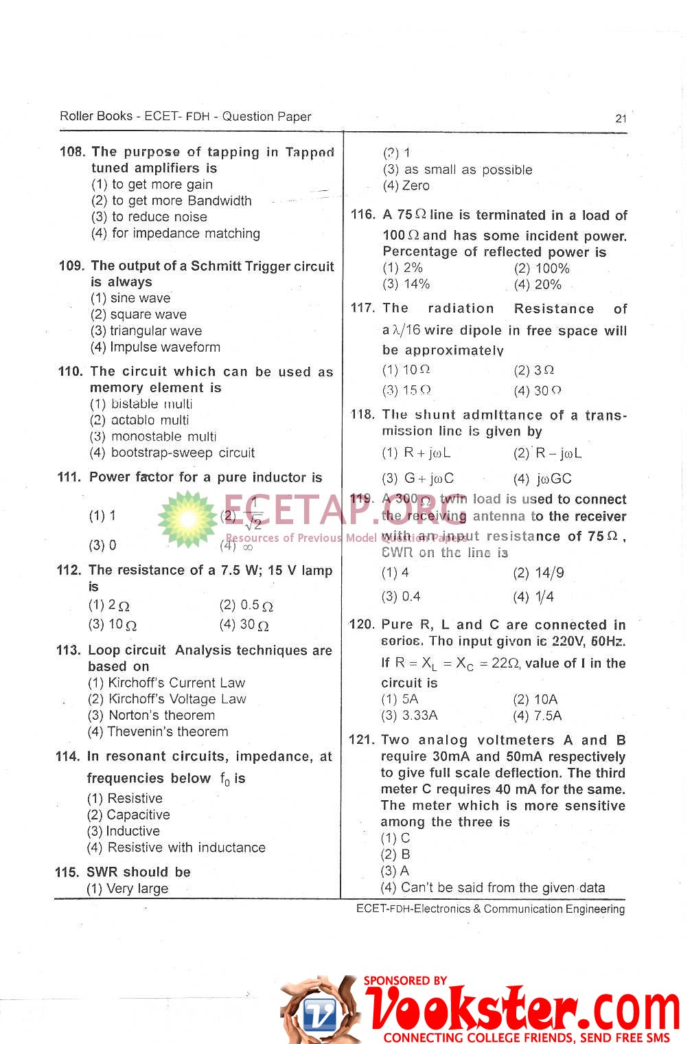 ECETAP - 2016, Previous, Model Papers, Question Papers EEE,ECE,SCE ...