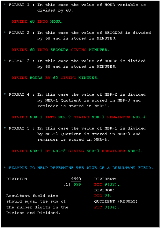 mainframe-forum-cobol-divide-clause-cobol-division-example
