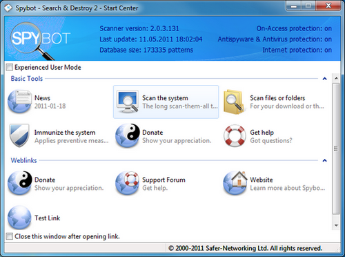 Freeware AntiSpyware "Spybot-Search & Destroy 2.0: beta release now ...