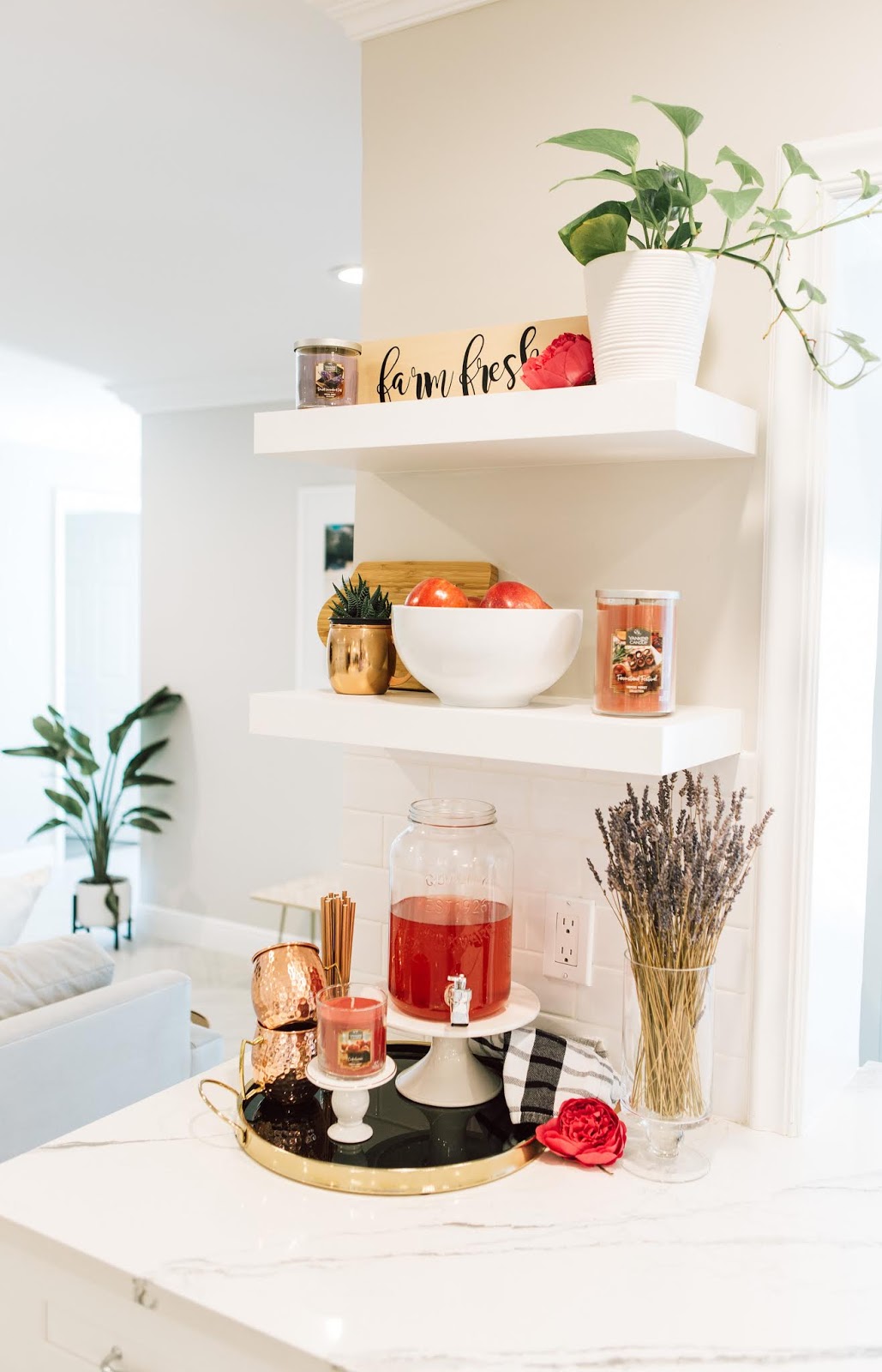 How to Style Kitchen Shelves: Modern Farmers Market Style | Celebration ...