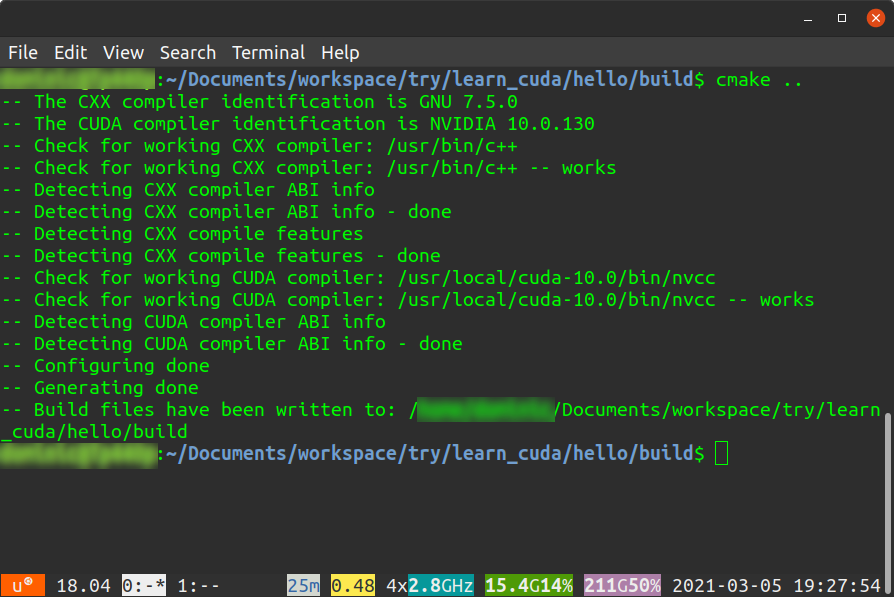 dominoc925: Creating a simple CUDA with CMake C++ project