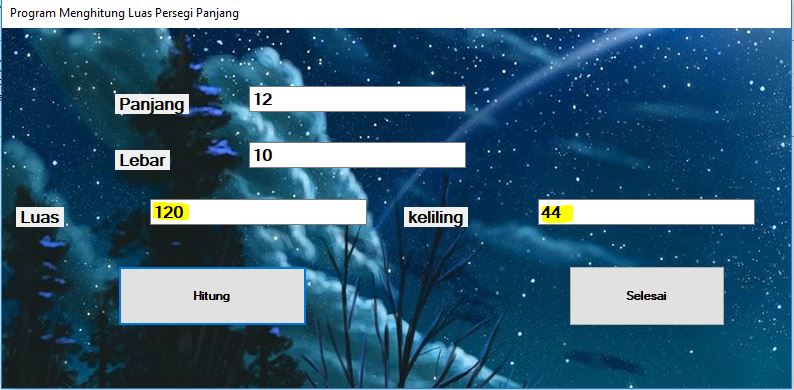 MEMBUAT PROGRAM MENGHITUNG PERSEGI PANJANG MEMGGUNAKAN VISUAL BASIC