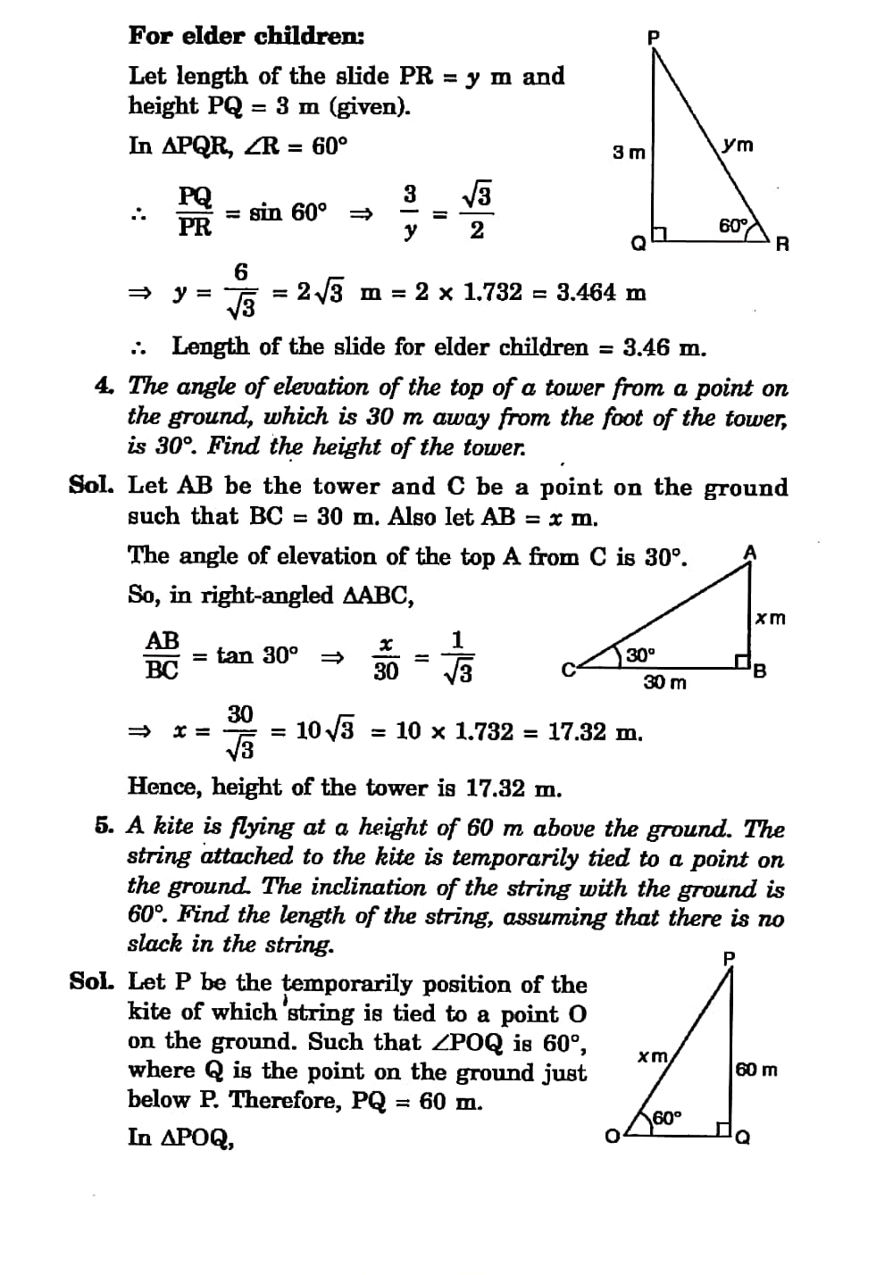 Some applications of trigonometry class 10 math - Studypur