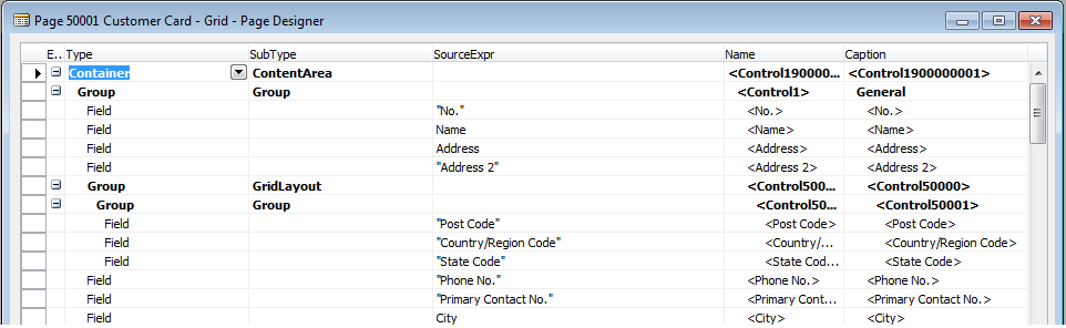 Grid Layout in NAV 2013.