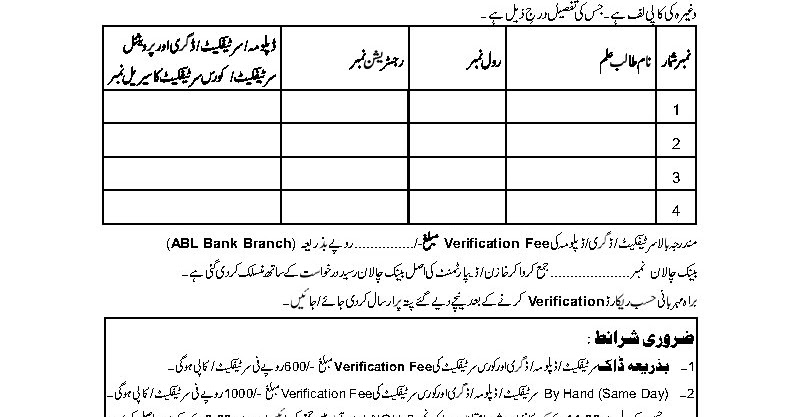 Download AIOU Degree Verification Form - AIOU EXPERT - Allama Iqbal Open University EXPERT
