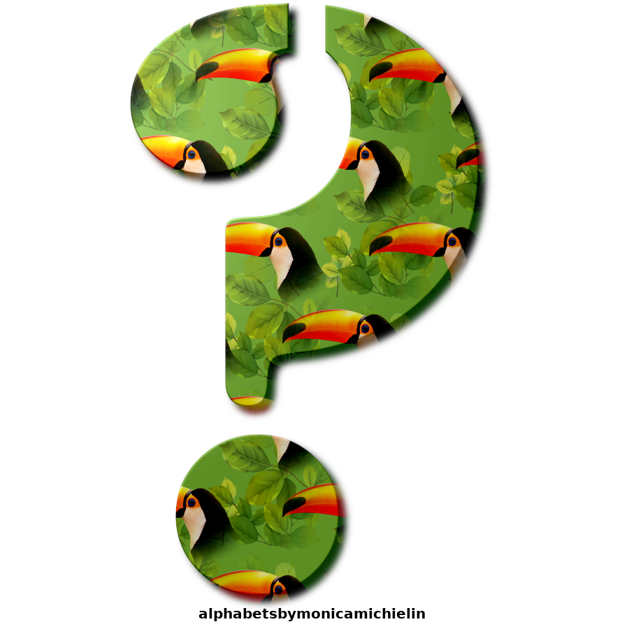Monica Michielin Alphabets: TOUCAN ALPHABET GREEN LEAVES, NUMBERS ...