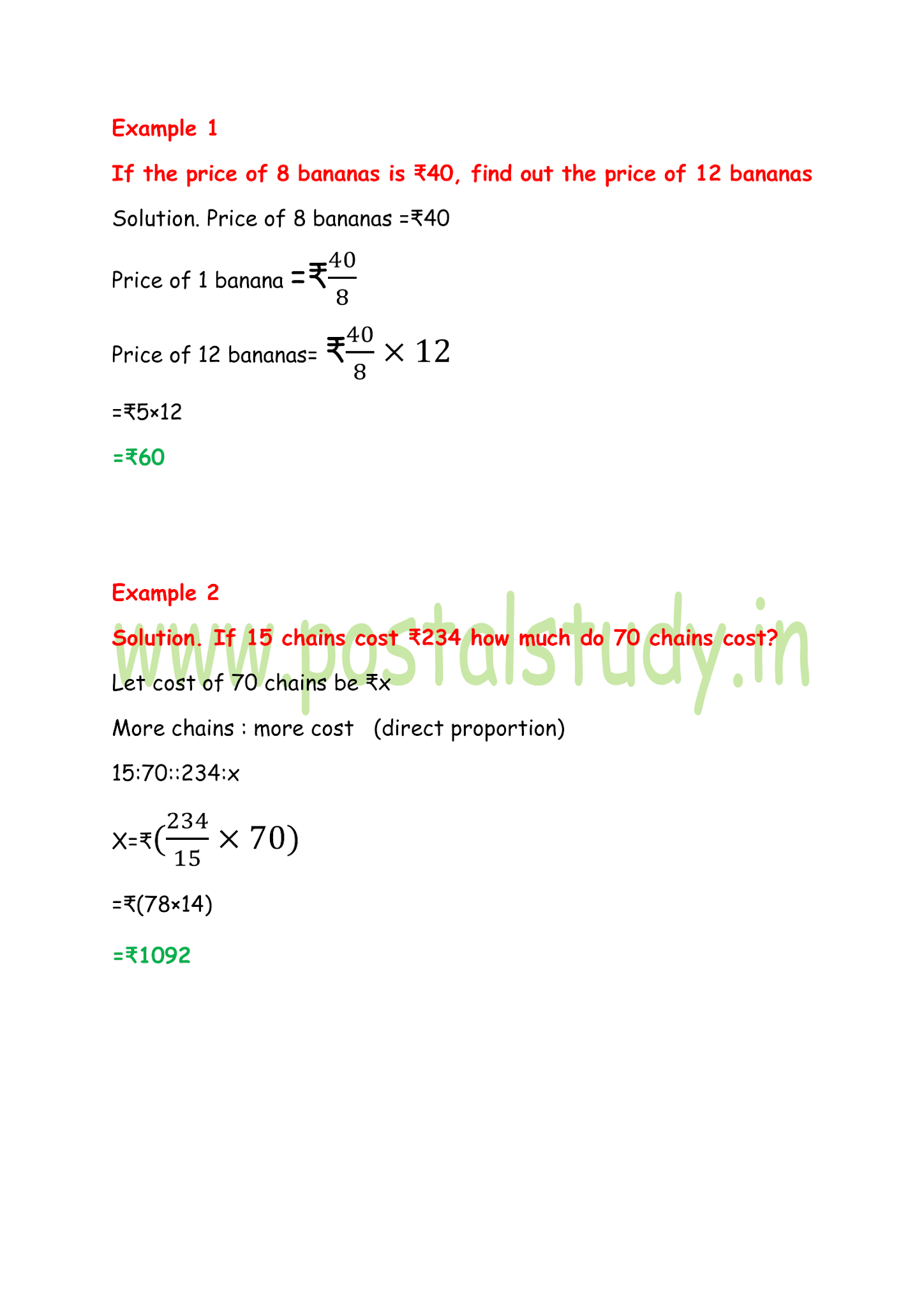 Solved Examples on Unitary Method - Postalstudy | Post Office Blog ...