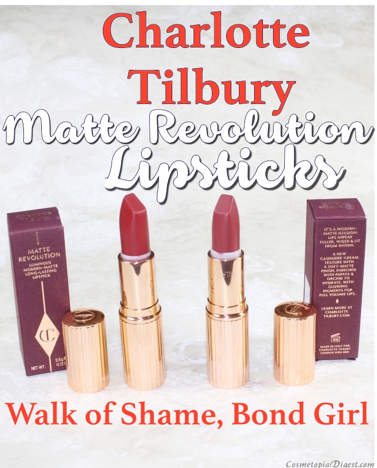 Charlotte Tilbury Matte Revolution Lipsticks Review, Swatches: Bond ...